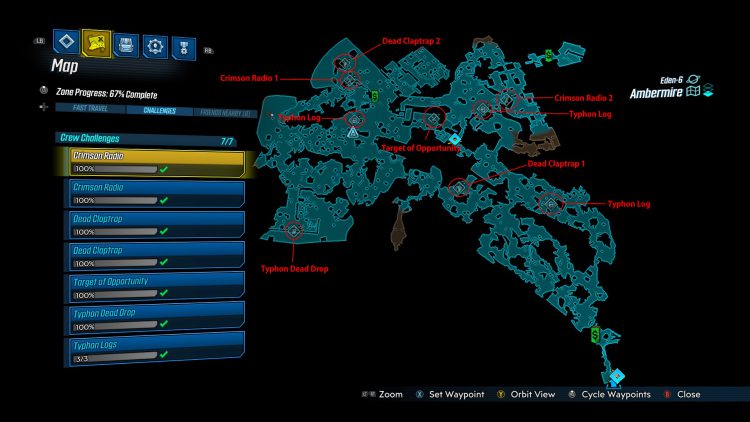 Borderlands 3: Ambermire Crew Challenges Guide | Hold To Reset