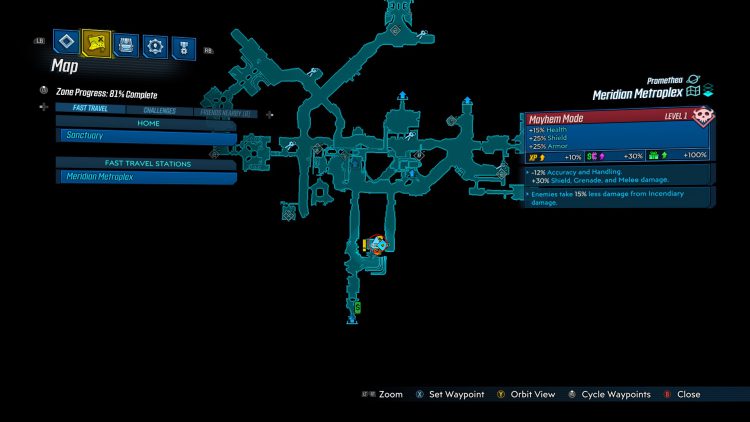 Borderlands 3: Meridian Metroplex 100% List - Hold To Reset