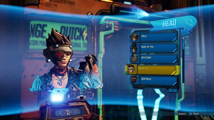 Borderlands 3: All Moze Heads List - Hold To Reset