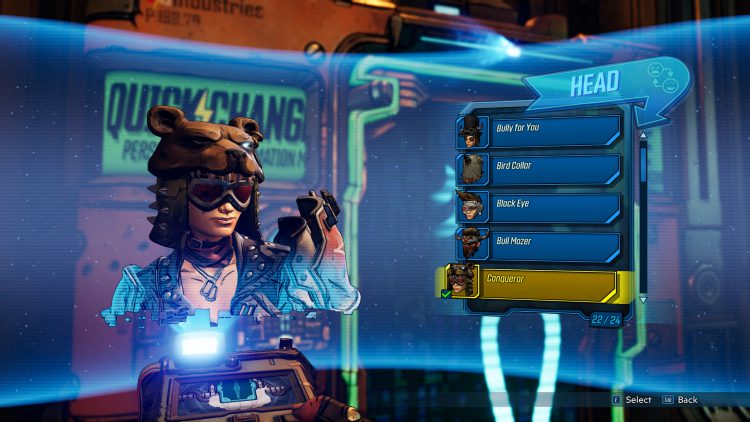 Borderlands 3: All Moze Heads List - Hold to Reset