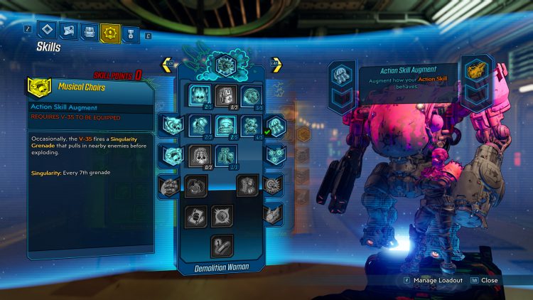 Borderlands 3: Moze Skill Tree - Hold To Reset