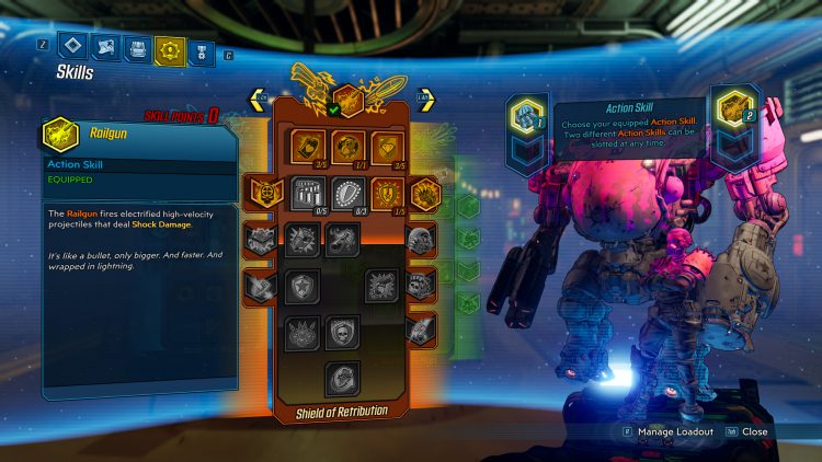 Borderlands 3: Moze Skill Tree - Hold To Reset