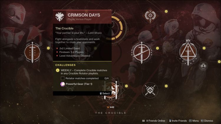 Destiny 2: Crimson Days Guide - Hold To Reset