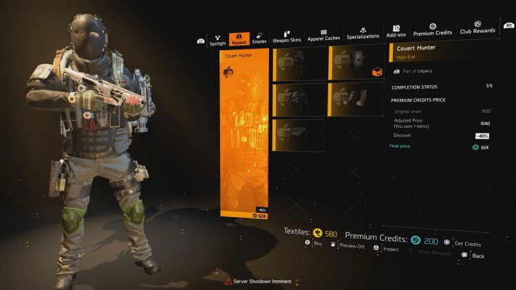 The Division 2: How to Get the Covert Hunter (Black) Outfit - Hold To Reset