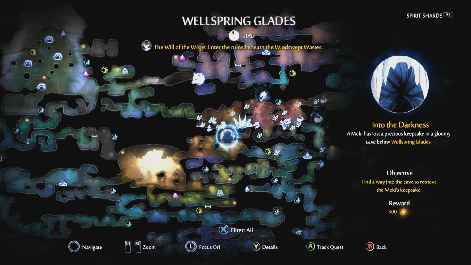 Ori and the Will of the Wisps: Into the Darkness Guide - Hold To Reset