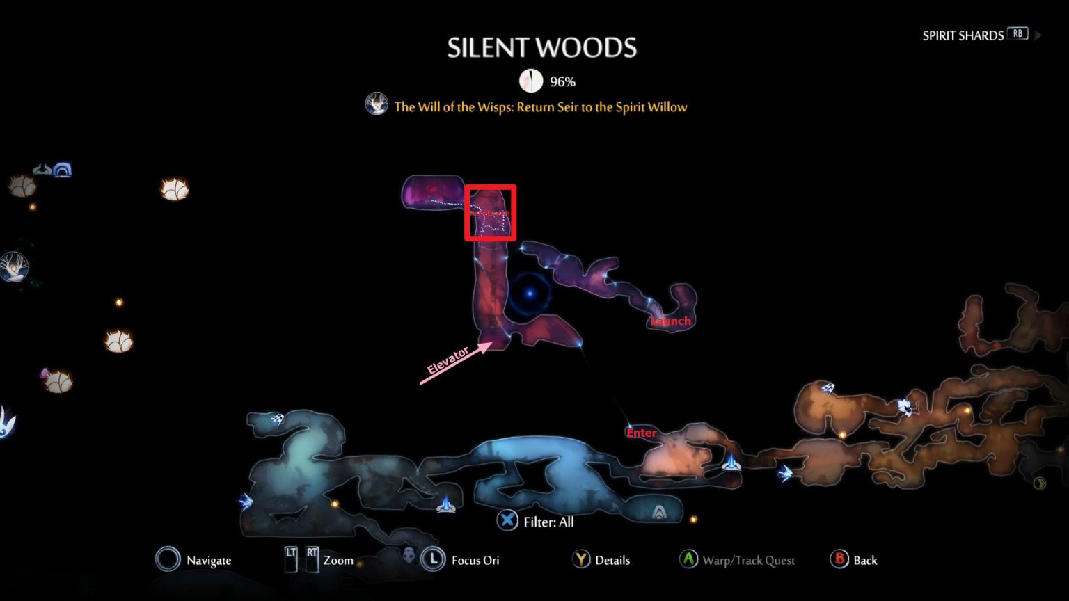 Ori and the Will of the Wisps: Weeping Ridge Guide - Hold To Reset