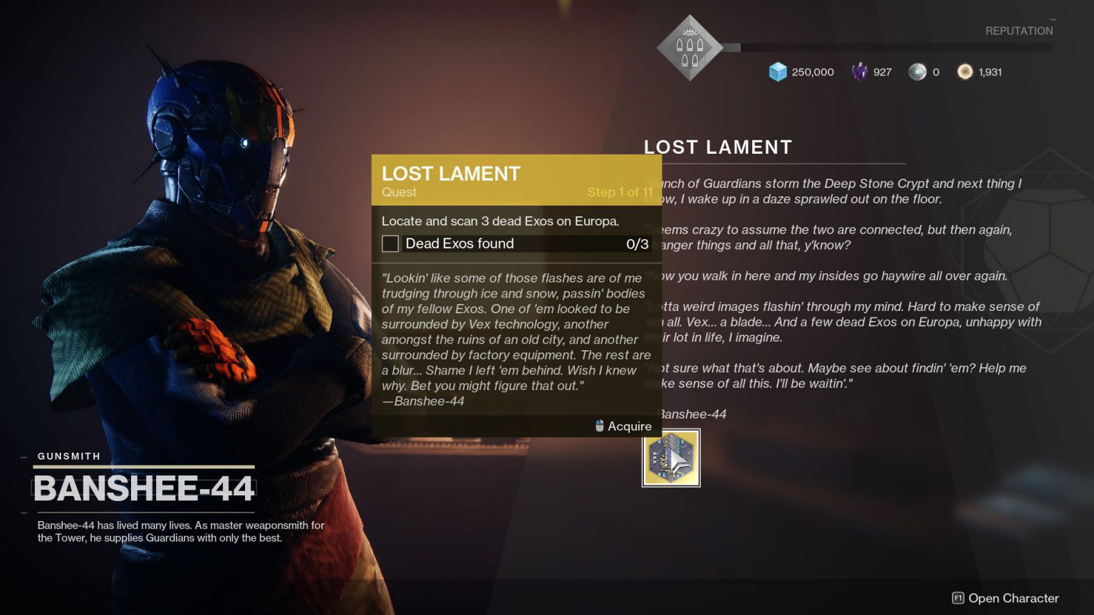 Lost Lament - Destiny 2 Beyond Light Guide - Hold to Reset