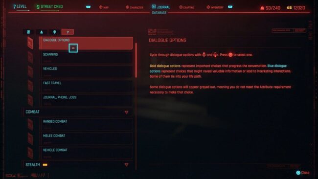 Cyberpunk 2077 Dialogue Colors Explained - Hold to Reset