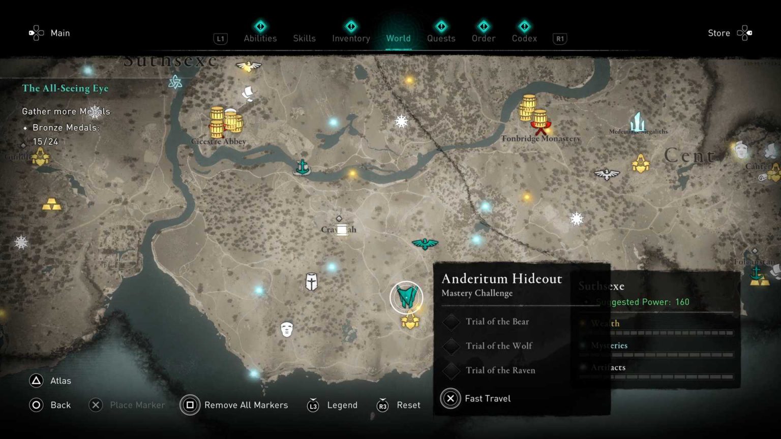 Assassin's Creed Valhalla Mastery Challenge Map & List - Hold To Reset