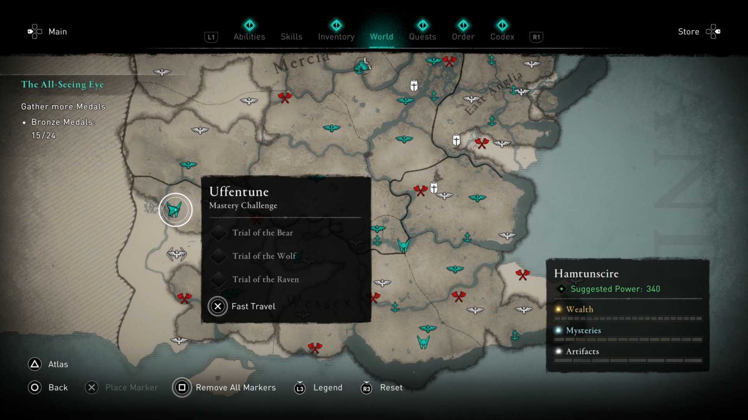 Assassin's Creed Valhalla Mastery Challenge Map & List - Hold To Reset