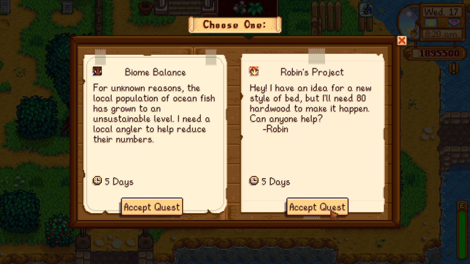 Stardew Valley Robin's Project Special Order Guide - Hold to Reset