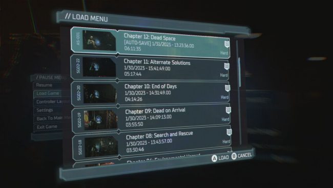 Dead Space Remake Chapters - Hold to Reset