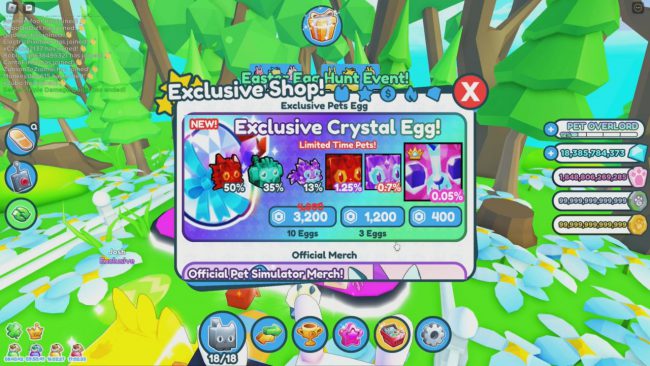 Pet Simulator X Diamond Update Pets - Hold to Reset