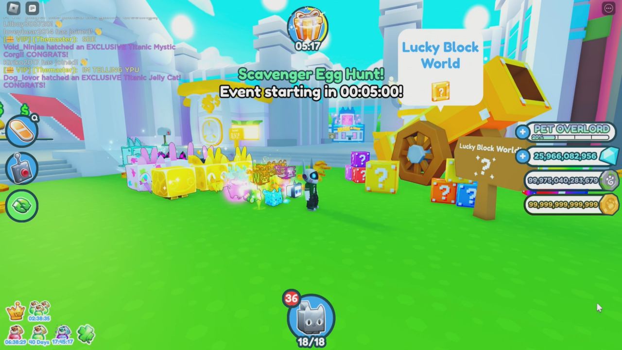 Pet Simulator X Lucky Block World - Hold To Reset