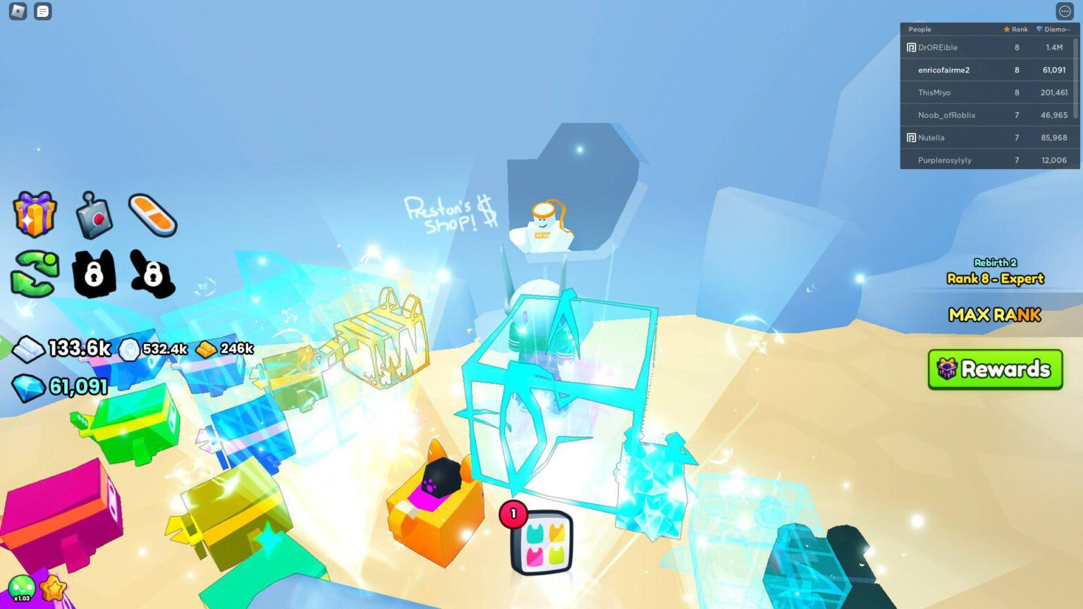 Pet Simulator 99 Preston's Shop - Hold to Reset