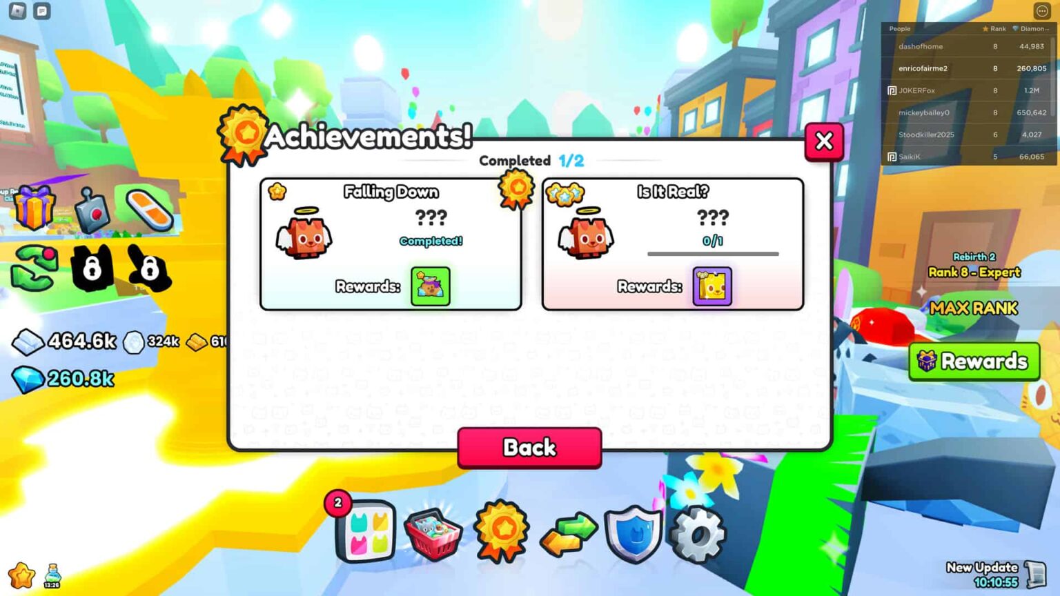 Pet Simulator 99 Falling Down Achievement - Hold to Reset