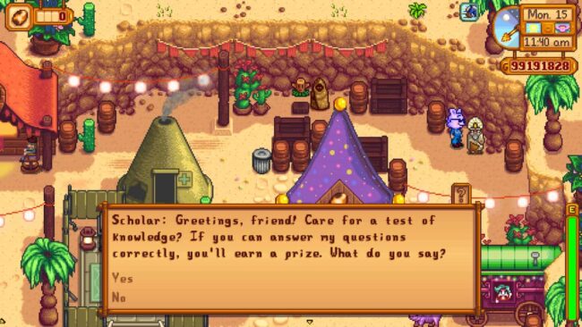 Stardew Valley Scholar Questions Answers - Hold to Reset