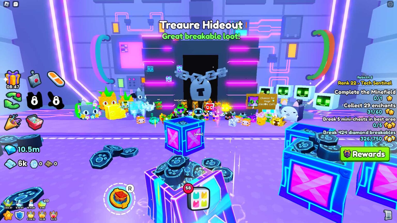 Pet Simulator 99 Treasure Hideout - Hold to Reset