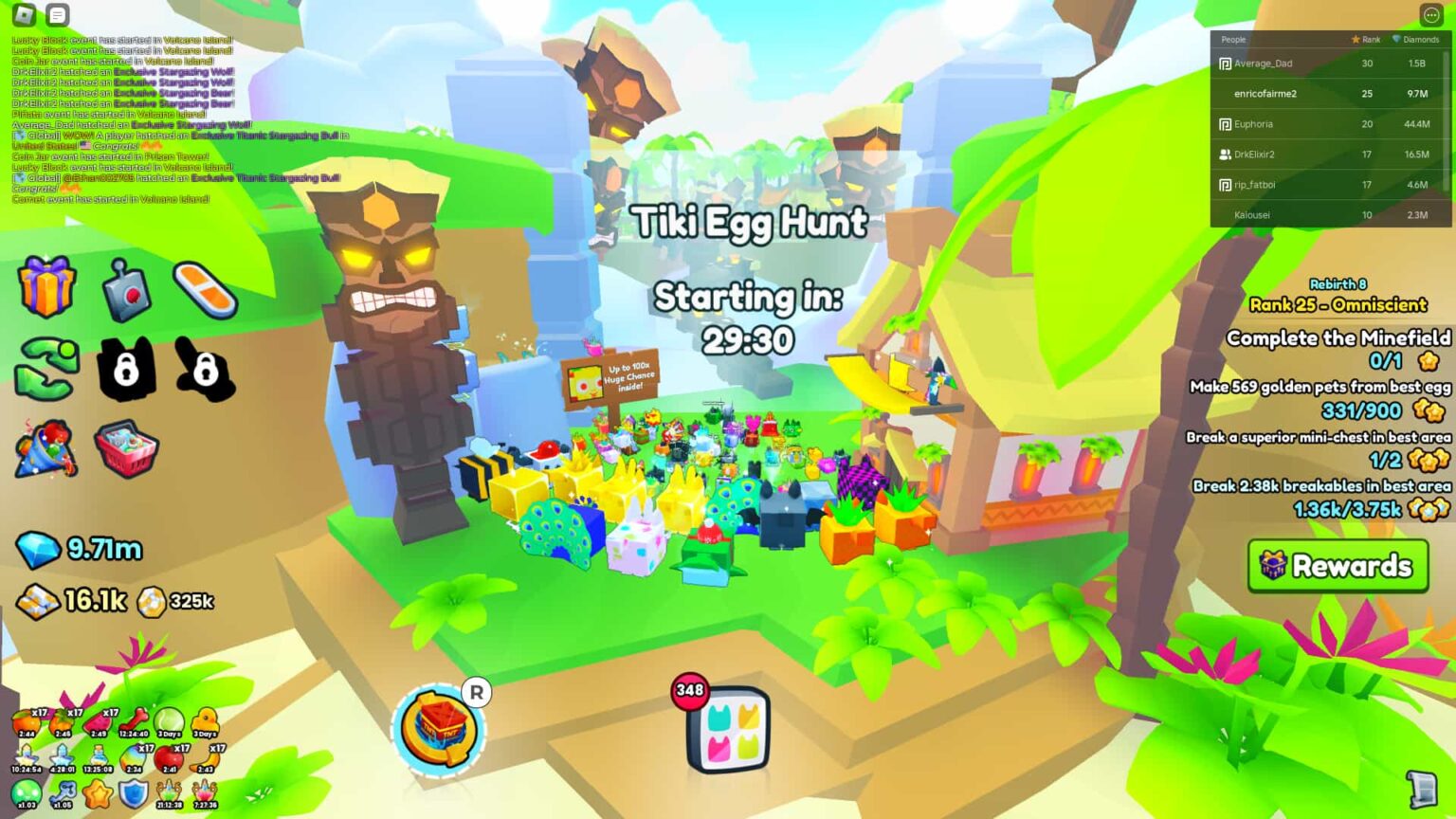 Pet Simulator 99 Tiki Egg Hunt Event - Hold to Reset