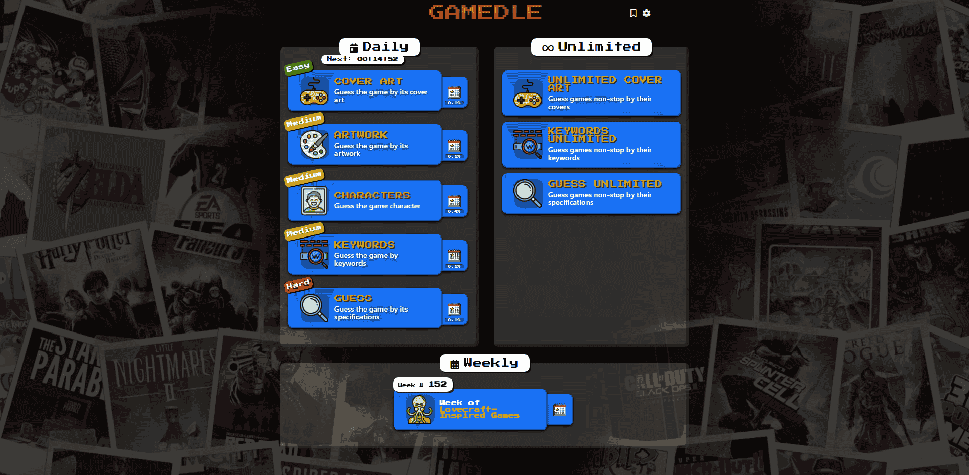 Gamedle Daily Answers | Hold To Reset
